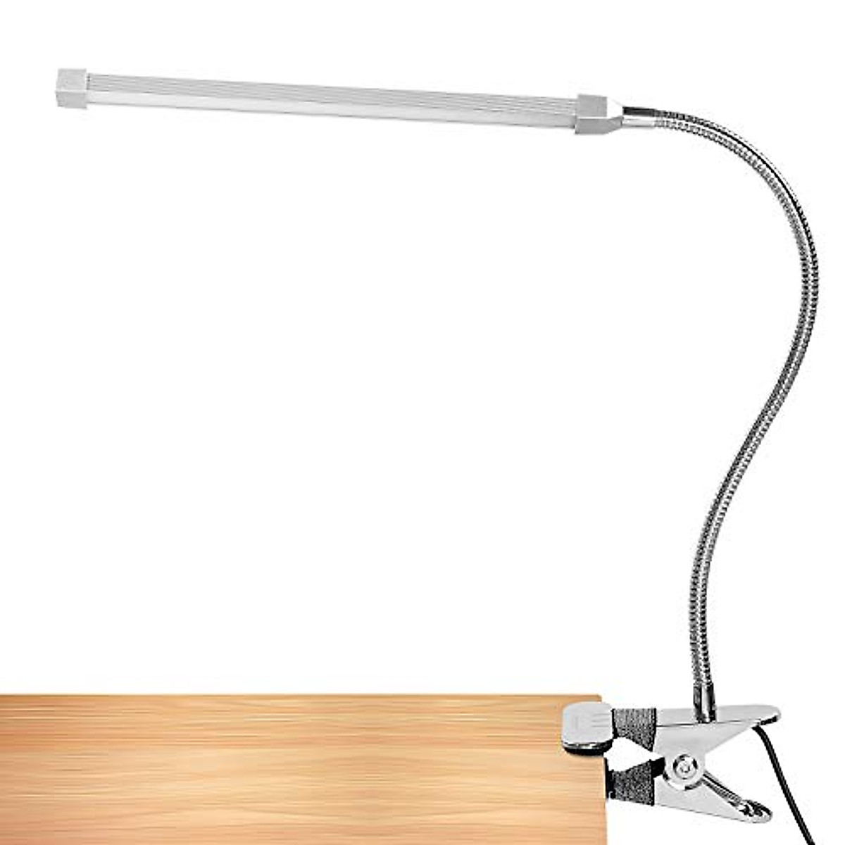 LEPOWER Led Clip on Light/Reading Light, 5W Book Light for Reading in Bed with Gooseneck, Color Temperature Changeable Clip Light, Perfect for as Reading Light and Piano Light (Metal)