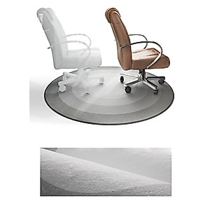 Heavyoff Round Office Chair Mat for Hardwood Floor Computer Gaming Rolling Chair Mat Floor Protector Mat Desk Rug Wood Tile Protection Mat for Office Home, Beige, Diameter 32"