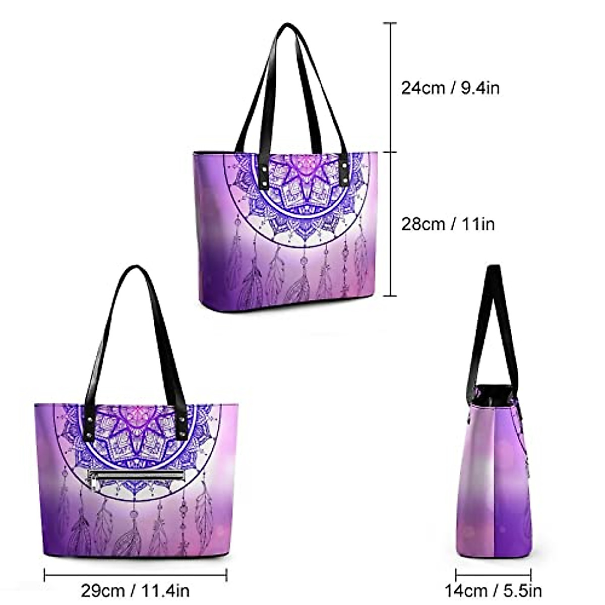 Womens Handbag Dreamcatcher Leather Tote Bag Top Handle Satchel Bags For Lady