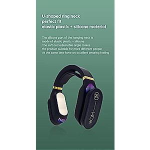 NISSHINSELFIE Portable Neck Fan,Neck heater and cooler Rechargeable Smart Constant Temperature Silent,3 seconds to heat or cool,Free Adjustment Personal Cooling,Available in all seasons (Black) LB02