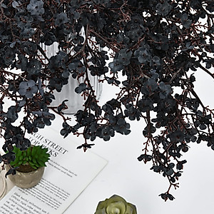 Hamore 4Pcs 39.4 in Baby Breath Gypsophila Artificial Flowers Fake Gypsophila Flowers Artificial Flowers for DIY Floral Arrangement Fake Real Touch Flowers for Wedding Party Home Garden Decor, Black