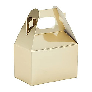 Juvale 36 Pack Small Gold Gable Boxes for Party Favors, Baby Shower, Wedding, Birthday (4 x 2.5 In)