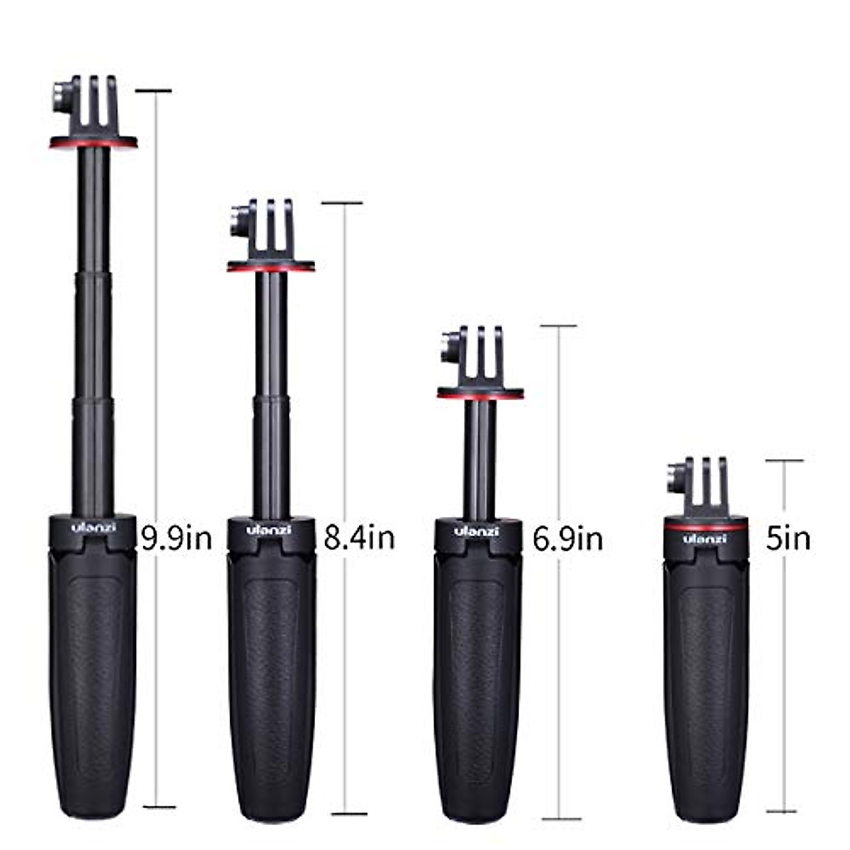 Extendable Selfie Stick for Gopro, Portable Vlog Selife Stick Tripod Stand for Gopro Hero 11/10/9/8/7/6/5 Black/Gopro Max DJI Osmo Action Insta 360 AKASO Action Camera Accessory Kits