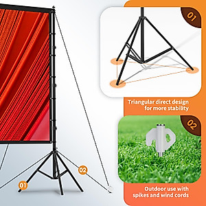 AAJK 150in Projector Screen and Stand,Portable 16:9 4K HD Indoor Outdoor Projection Screen with Wrinkle-Free Design, Ideal for Home Theater and Backyard Cinema – Includes Carry Bag