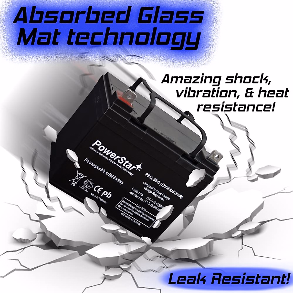 PowerStar replacement for Revo, Jazzy, Select Traveller,Select,Select 6 & 7 Power Chair Batteries PS12-35