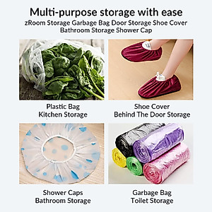 DCQRY 3Pack Plastic Bag Holder, Wall Mount Grocery Bag Holder with 10Hooks, Mesh Hanging Storage Organizer, Shopping Bag Storage Dispenser Trash Bag Holder for Home Kitchen