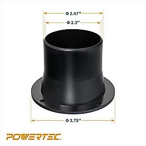 POWERTEC 70298 Dust Port Inlet Flange, 2.5-Inch OD Opening for Flexible Hose