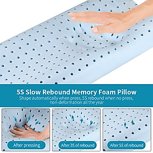 Memory Foam Pillows Neck Pillow Bed Pillow for Sleeping Ergonomic Cervical Contour Pillow for Side Back Stomach Sleeper for Neck and Shoulder Pain