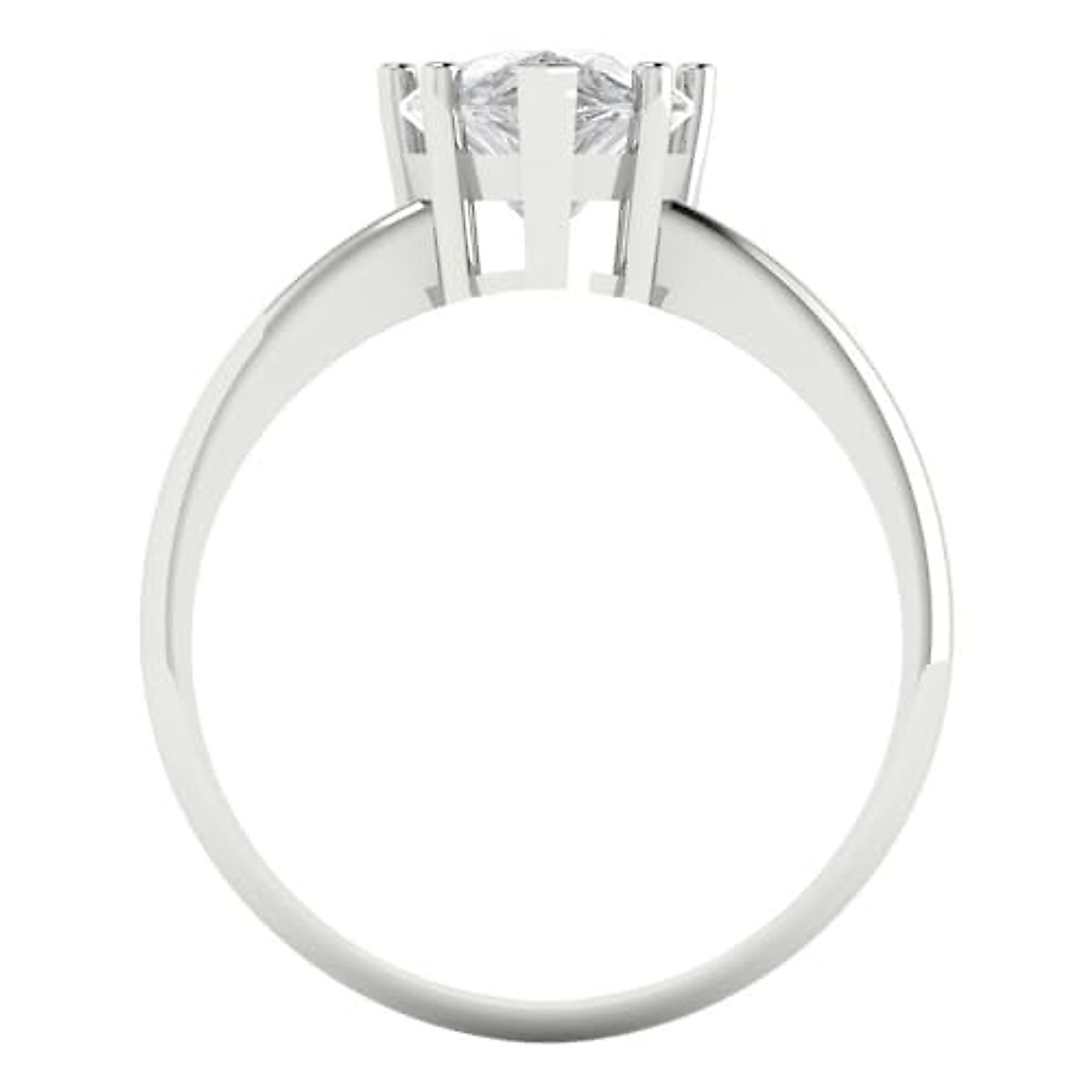 Clara Pucci 2.50 ct Pear Cut Solitaire Moissanite Engagement Wedding Bridal Promise Anniversary Ring 18K White Gold Size 4.75