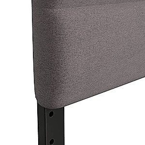 Flash Furniture Paxton Upholstered Headboard - Channel Stitched Gray Fabric Upholstery - Twin - Adjustable Height from 44.5" to 57.25" From Floor