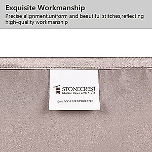 STONECREST Ruffle Satin Pillow Sham for Hair and Skin, Soft Silky Satin Pillow Cover with Envelop Closure Pillowcase Set of 2(20" x 30")(Petal Pink, Queen)