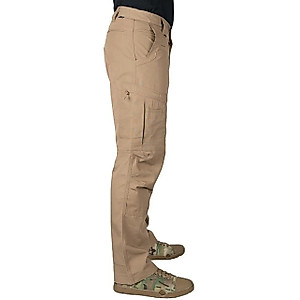 LAPG Men's Atlas Stretch Tactical Cargo Pants, Durable & Lightweight Ripstop Work Pants, Outdoor Hiking Pants for Men - Navy - 36 x 34