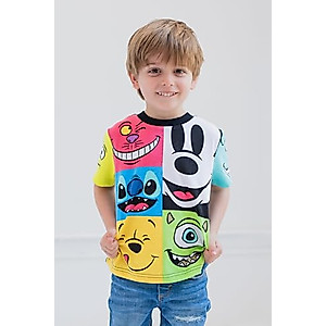 Disney D100 Stitch Mickey Mouse Winnie The Pooh Toddler Boys T-Shirt Multicolor 2T