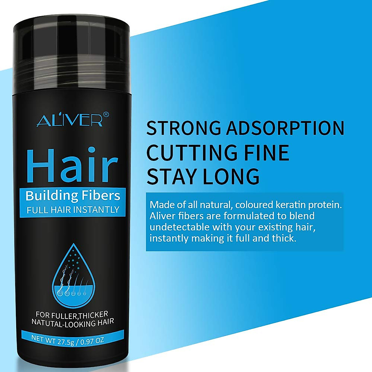 Hair Building Fibers,Hair Thickening Fibers Spray Pump 2-in-1 Kit Set,Thicker Fuller Hair in 15 Seconds-Instantly Conceals Hair Loss,Natural Formula Hair Thickener for Fine Hair for Women & Men​