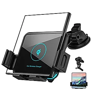 3 Coils Wireless Car Charger Mount for Galaxy Z Fold 4 Car Mount Fold 3 Car Accessories, Fast Charging Phone Mount for Car for Galaxy Z Fold 4/3/2/S22 Ultra,iPhone 14 Pro Max,Google Pixel 6 Pro
