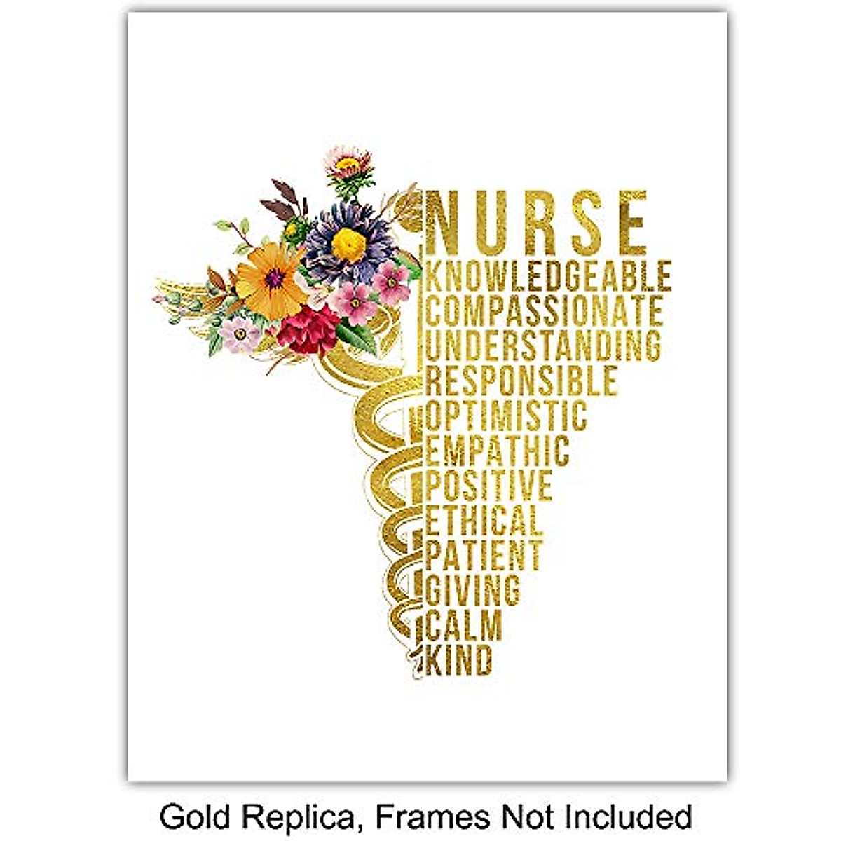 Nurse Appreciation Wall Art Poster Set - Gift for Registered Nurse Practitioner, RN, LPN, RNA, Nursing Student Graduation - Home, Hospital, Clinic or Medical Office Decor, Decoration - 8x10 Unframed