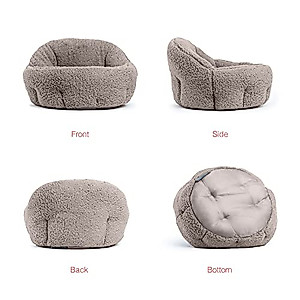 Best Friends by Sheri OrthoComfort Deep Dish Cuddler Sherpa Cat and Dog Bed, Gray, Standard