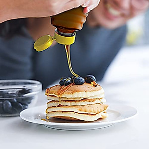 MT Products Empty Clear Plastic Squeeze Bottle Honey Dispenser with Flip Top Lids, Jar for Honey or Syrups, 16 Ounce - 1 lb. (12 fluid oz) Pack of 6 - Made in the USA