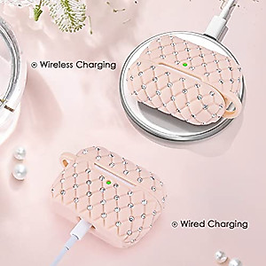 VISOOM Airpods Pro 1st Generation Case - Airpod Pro Bling Cases Cover Women 2022 Crystal TPU Hard Protective iPod Pro Wireless Charging Case Girl Keychain for Apple Airpods Pro 1