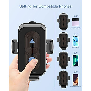 [Adjustable Dual Coils] Wireless Car Charger, ZeeHoo 15W Fast Charging Auto-Clamping Car Mount, Air Vent Phone Holder for iPhone 14 13 12 Pro Max Mini/Samsung Galaxy Z Flip 4 3 5G S21/LG/Pixel 6 Pro