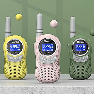 QNIGLO Walkie Talkie for Kids Rechargeable, Kids Walkie Talkies 3 Pack, Outdoor Camping Games with 𝗟𝗶-𝗶𝗼𝗻 𝗕𝗮𝘁𝘁𝗲𝗿𝘆, Toys for Boys Girls Walkie Talkies Halloween Xmas Birthday Gifts