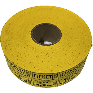 The Ticket Gurus-Raffle Tickets - (4 Rolls of 2000 Double Tickets) 8,000 Total 50/50 Raffle Tickets-(4) Yellow Rolls