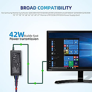 DC 14V Power Cord for Samsung Monitor S22C300H P2770 SA350 UE590 S27B350H S27D360H Samsung SyncMaster 15 17" 18" 19" 20" 22" 23" 24" 27" Screen TFT LED LCD Monitor TV Notebook Power Supply Charger
