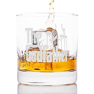 The Godfather Movie Etched Whiskey Glass - Officially Licensed, Premium Quality, Handcrafted Glassware, 11 oz Rocks Glass - Perfect Collectible Gift for Movie Enthusiasts, Birthdays & Special Events