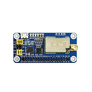 Waveshare SX1262/SX1268 LoRa HAT, Compatible with Raspberry Pi 5/4B/3B/Zero/Zero W/Zero 2W/Pico/Pico W/Pico WH, UART Interface, SX1262 868M LoRa HAT