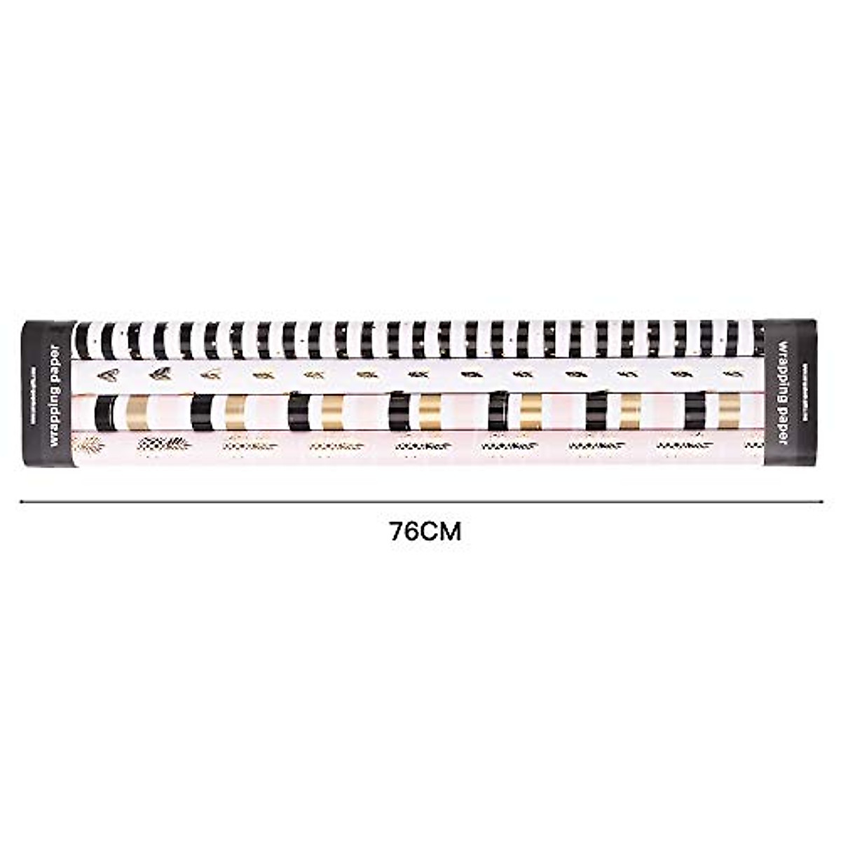 WRAPAHOLIC Wrapping Paper Roll - Pineapple/Heart/Stripes (2 Kinds) Design for Birthday, Valentine's Day, Wedding, Baby Shower - 4 Rolls - 30 inch X 120 inch Per Roll