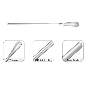 6.2Inch/15.8cm Coffee Stirrers Spoon,Silver Stainless Steel 304# Coffee Stir Sticks,Round Solid Handle Cocktail Beverage Iced Tea Stirring Stick,Drink Mixing Spoon,Set of 4