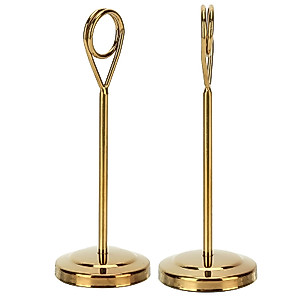 Table Number Holder, Table Name Place Card Holder Photo Holder Wire Clips Memo Note Photo Stand for Wedding, Photos, Food Signs, Message(15.5 cm-Gold)