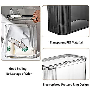 Aiabaleaft Transparent Trash can Wastebasket, Bathroom Trash Can with Lid, 3.5 Gallon Kithen Garbage Can for Bathroom, Bedroom, Kitchen, Office, Craft Room (Transparently Green Without Cover)