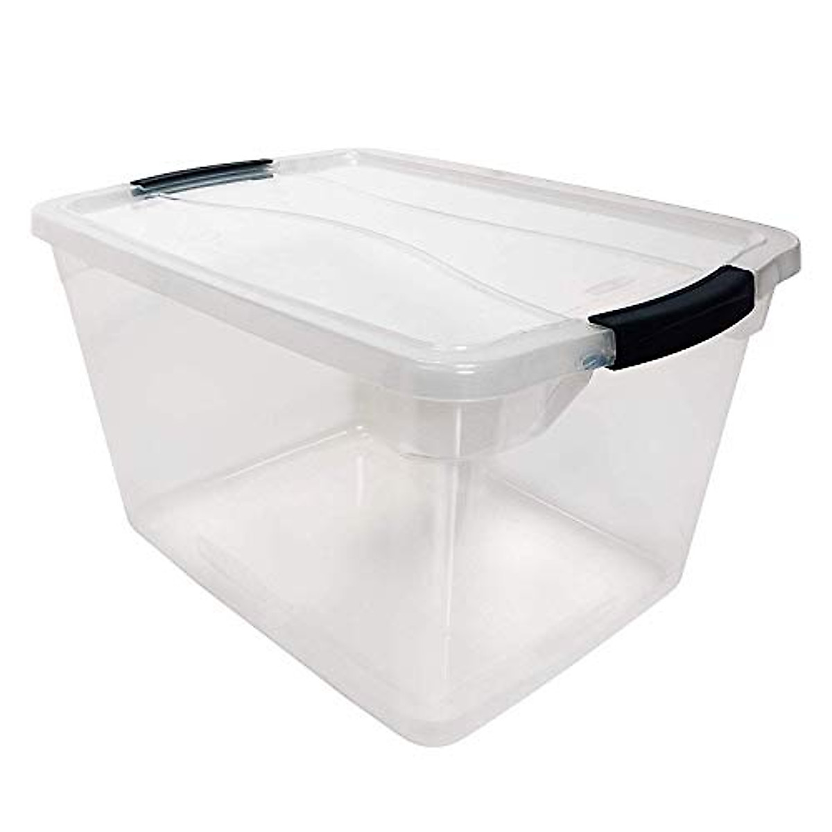 Rubbermaid Cleverstore Home Office Organization (6) 30 Qt & (12) 6 Qt Latching Stackable Plastic Storage Tote Container with Lid, Clear