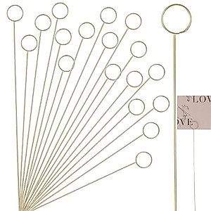 Mabor 20Pcs Metal Floral Place Card Holder, Flower Pick Clips Table Number Holders, Gold Metal Card Picture Holder Pick for Flower Arrangement Wedding Party Birthday DIY Gift