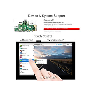 Waveshare 5 Inch Touch Screen for Raspberry Pi DSI LCD Screen Monitor 800×480 Display for Raspberry Pi 4B 3B+ 3A+ 3B 2B B+ A+ CM3/3+ Compatible with Raspbian Ubuntu Kali WIN10 IoT RetroPie