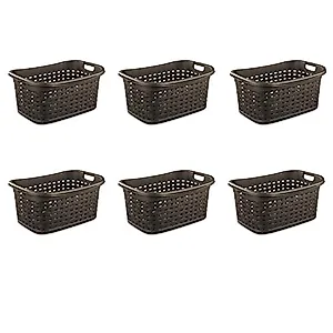 Sterilite 26" Espress Weave Basket (Pack of 6), Espresso