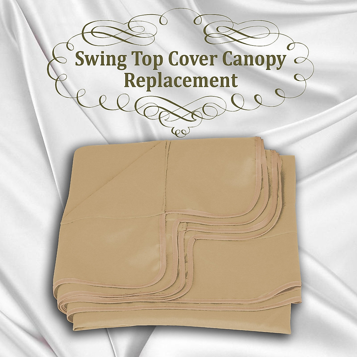 BenefitUSA Canopy ONLY Outdoor Patio Swing Canopy Replacement Porch Top Cover for Seat Furniture (77"x43", Beige)