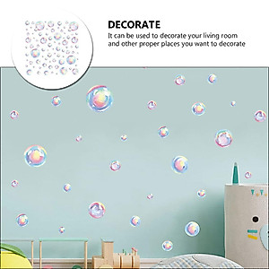 Uonlytech Bubble Wall Decal Stickers, Under The Sea Birthday Party Decor Colour Bubble Ocean Background Water Bath Decor for Mermaid Baby Shower