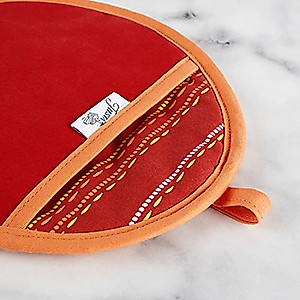 Fiesta Sierra Pot Holder 2-Pack Set, Red/Orange/Yellow, 8"x10" Oval