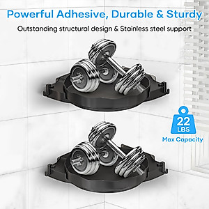 MOSAMNI Corner Shower Caddy Standing, 4-Tiers Rotating Shower Organizer Shelves Stand with Hooks, Large Floor Shower Shelf Bath Holder Rack Storage for Home Bathroom Kitchen Decor, Black