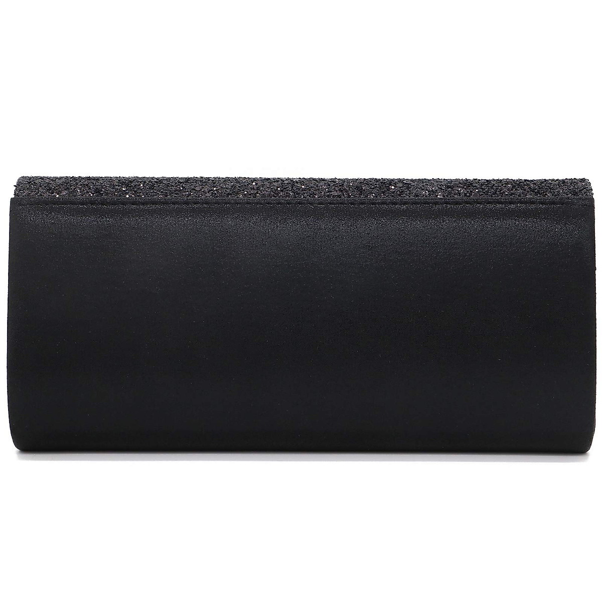 ZIUMUDY Sparkly Glitter Evening Envelop Clutches Shoulder Chain Bags Bridal Wedding Clutch Purse Wallet (Black)