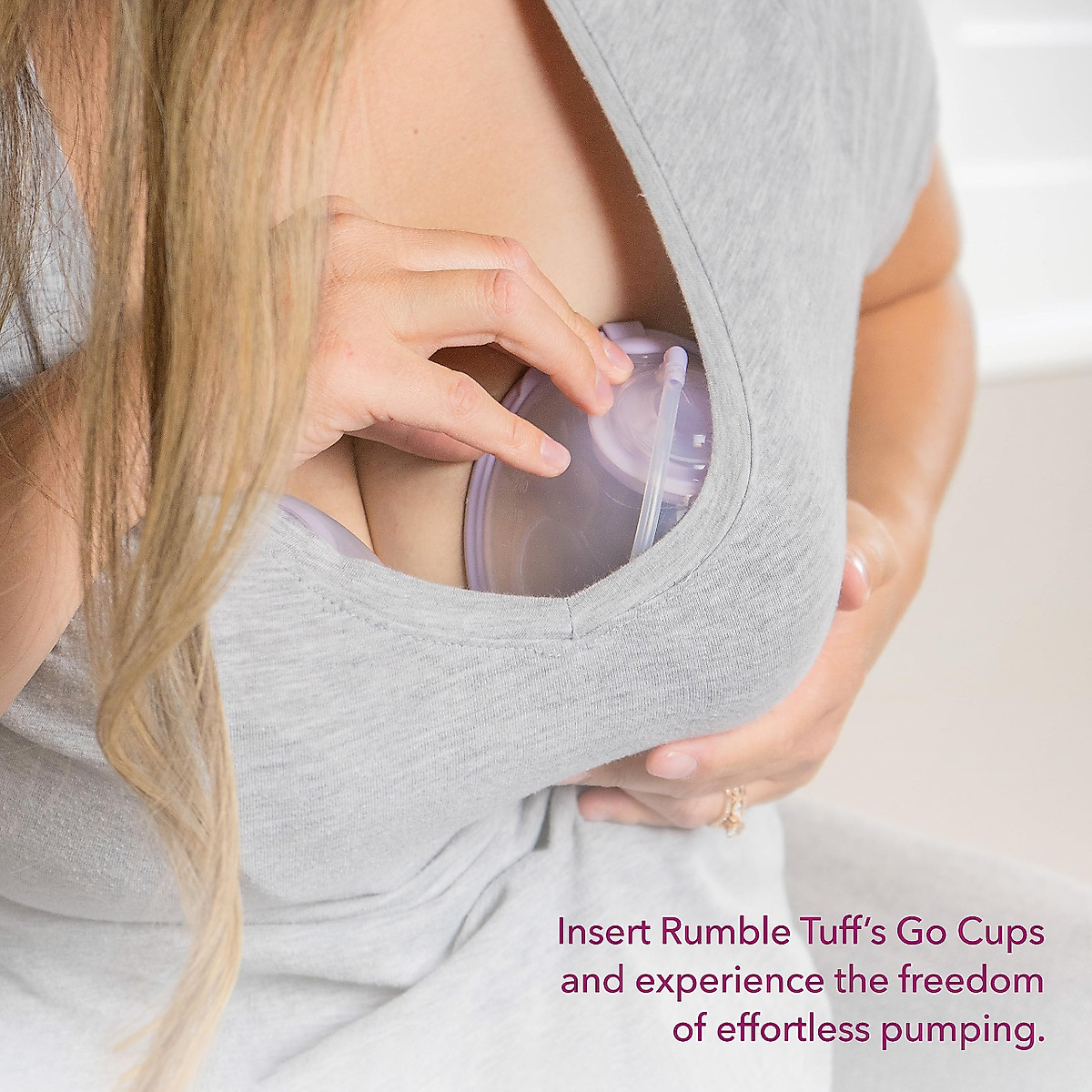 Rumble Tuff Go Cups – Hands-Free Collection Cups – Discreet, Powerful Breast Pumping – Comfortable On-The-Go with 8 oz. Storage Capacity – 4 Easy to Clean Parts – Free Pumping Consults with an IBCLC