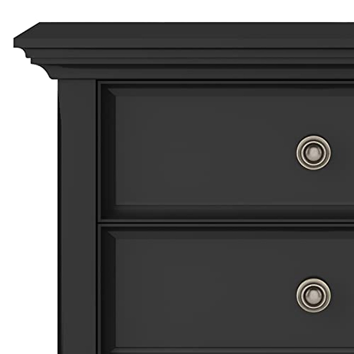 SIMPLIHOME Amherst SOLID WOOD 24 Inch Wide Traditional Bedside Nightstand Table in Black, For the Living Room and Bedroom