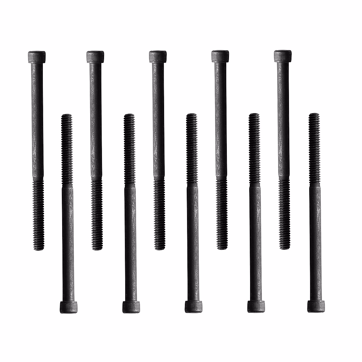 Socket Head Cap Screw, 1/4-20 x 4, Alloy Steel, Black Oxide, Hex Socket Coarse Thread, 1/4 inch Hexagonal Allen Bolt, Length: 4 inch, Full Thread (Quantity: 10)