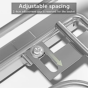 2-Tier Cabinet Pull Out Shelves Heavy Duty 304 Stainless Steel Pull-Out Cabinet Organizers Telescopic Wire Storage Baskets Rack for Kitchen Base Cabinet Organization for Pantry, Bathroom, Chrome (49