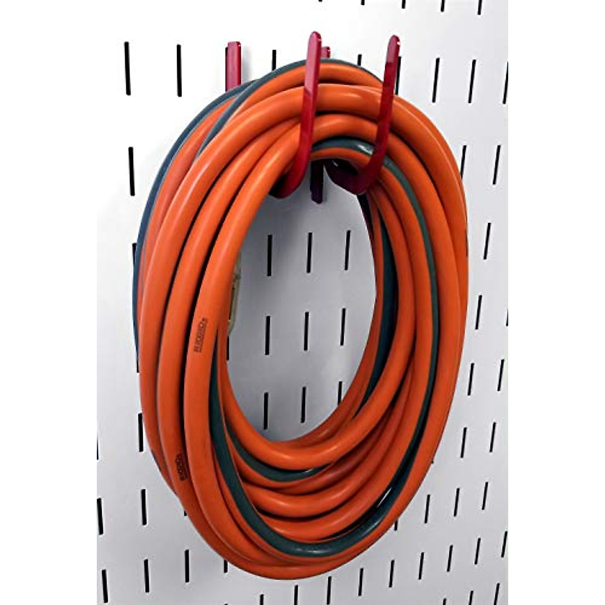 Wall Control Slotted Pegboard U-Hook for Wall Control Pegboard Only, 4" Peg Hook Reach, 2-Hook Pack (Red)