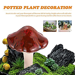 GANAZONO Glass Containers 4pcs Mushroom Ornament Vintage Ceramics Moss Mini Mushrooms