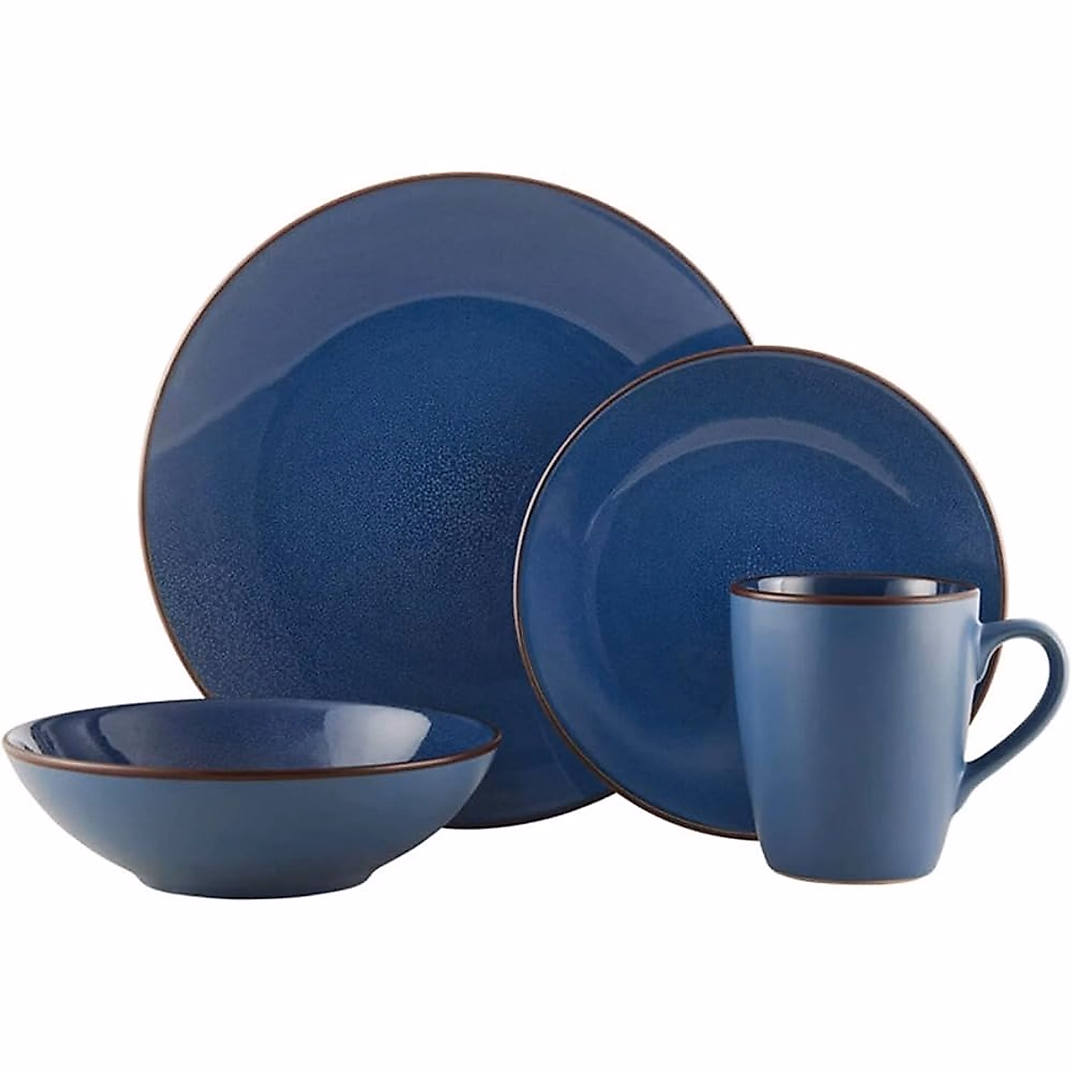 IHIPPO Stoneware Dinnerware Set 16-Piece Dinnerware Set Dinnerware Set Plates Sets for Home Dinner Set Dishes and Plate Set Blue Microwave Dishwasher Safe Stoneware Dinnerware Set for 4