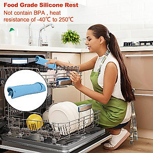 Spoon Rest: Silicone Spoon Rest for Kitchen Counter - Utensil Rest with Drip Pad, Heat-Resistant, BPA-Free Spoon Rest & Spoon Holder for Stove Top (Blue)